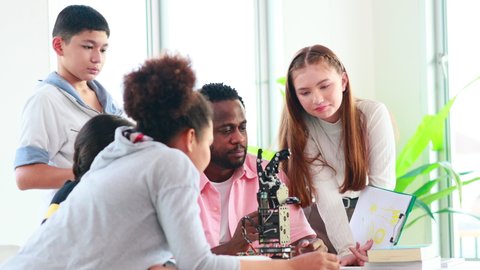 Stem Education Robotics Class Child Teen Stock Footage Video (100% ...