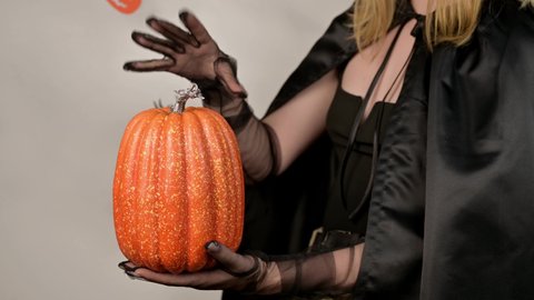 Spooky Halloween Footage Witch Casting Spell Stock Footage Video (100% ...