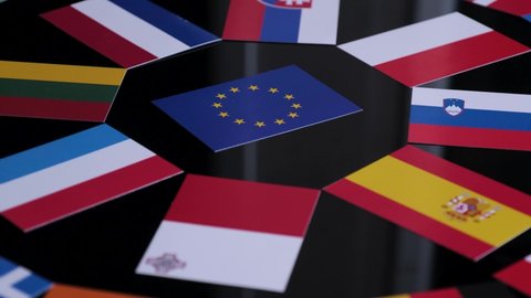 Flags All European Union Member Countries Stock Footage Video (100% ...