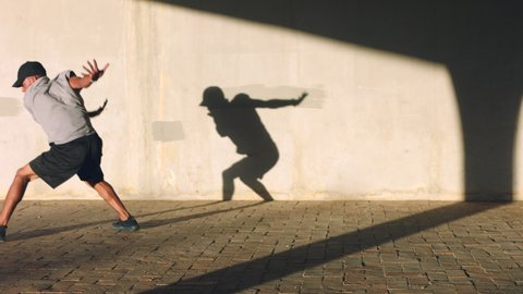 Black Man Shadow Street Dance Hip Stock Footage Video (100% Royalty ...