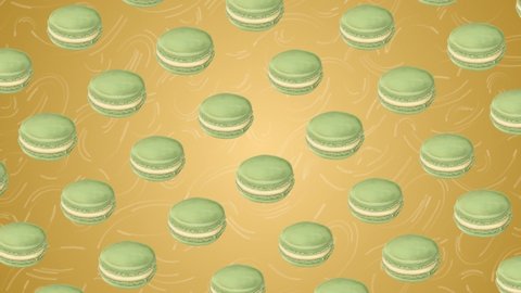 2d Cartoon Macaron Cake Background 3d Stock Footage Video (100% Royalty ...