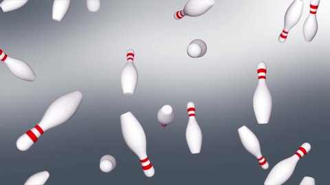 4k Loop Falling Bowling Pins 3d Stock Footage Video (100% Royalty-free ...