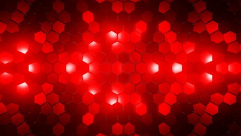 Abstract Flashing Red Light Pulsing Hexagon Stock Footage Video (100% ...