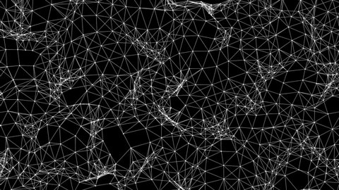 Futuristic Wireframe Fractal Mesh Ondulation 3d Stock Footage Video ...