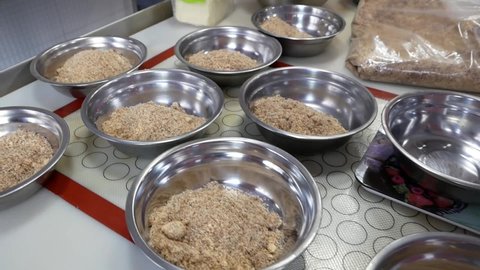 Preparation Dough Deep Metal Plates Making Stock Footage Video (100% ...