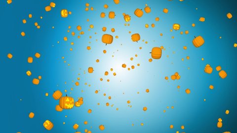 4k 3d Halloween Pumpkin Falling Loop Stock Footage Video (100% Royalty ...