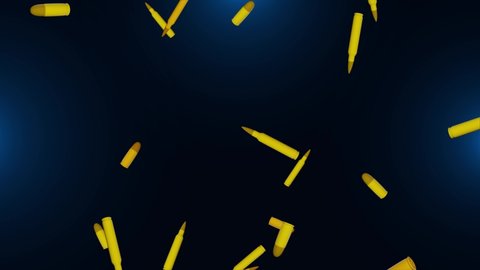 Shiny Gold Round Pistol Bullets Floating Stock Footage Video (100% ...