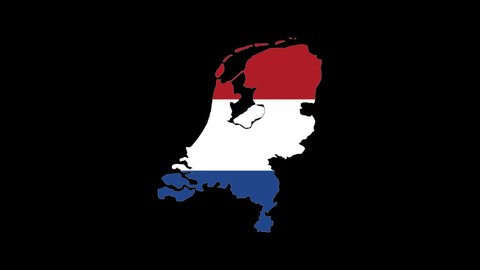 Netherlands Flag On Map Netherlands Map Stock Footage Video (100% ...