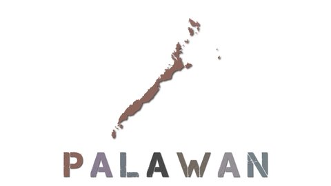 Palawan Map Paper Regions Animated Island Stock Footage Video (100% ...