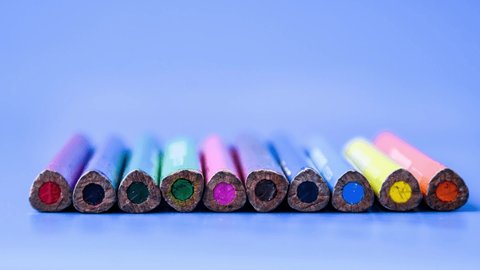 4k Zoom Out Crayons Colored Pencils Stock Footage Video (100% Royalty ...