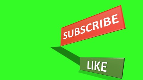 Subscribe Board Like Share Button Green Stock Footage Video (100% ...