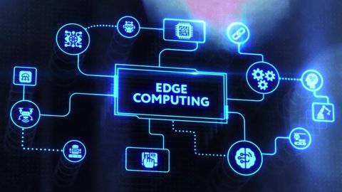 Edge Computing Modern Technology On Virtual Stock Footage Video (100% ...