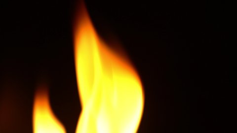 4k Flame Burning Isolated On Dark Stock Footage Video (100% Royalty ...