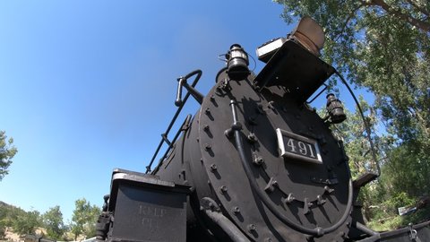 Looking Front Steam Engine 491 Pulls Stock Footage Video (100% Royalty ...