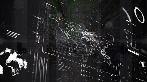 Animation World Map Hud Processing On Stock Footage Video (100% Royalty-free) 1094807633 ...