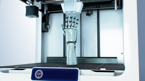 3d Printer Making Prosthetic Arm Working Stock Footage Video (100% ...