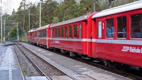Red Train Rhb Railway Company Leaving Stock Footage Video (100% Royalty ...