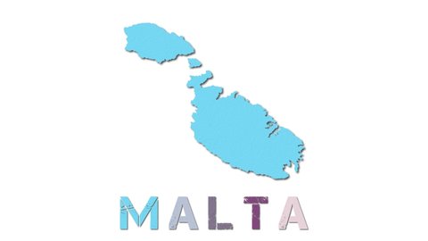 Malta Map Paper Regions Animated Island Stock Footage Video (100% ...