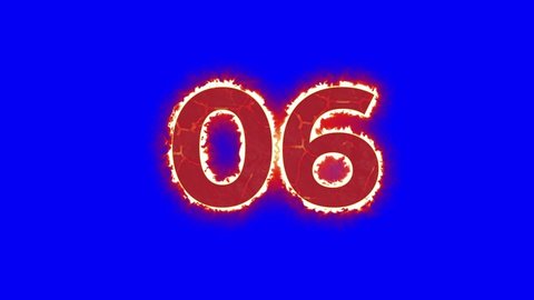 Fire Effects Number 06 On Blue Stock Footage Video (100% Royalty-free ...
