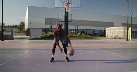 African American Athlete Doing Freestyle Basketball Stock Footage Video ...