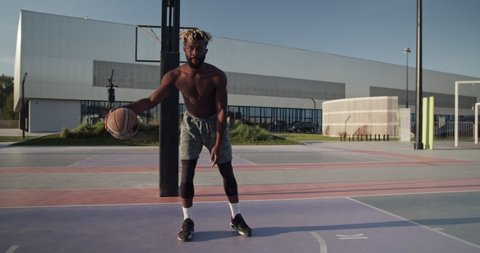 African American Athlete Doing Freestyle Basketball Stock Footage Video ...