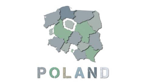 Poland Map Paper Regions Animated Country Stock Footage Video (100% ...