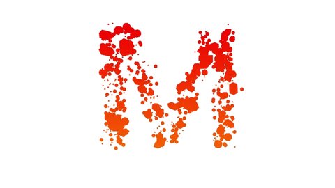 Colorful Red Orange Letter M Colour Stock Footage Video (100% Royalty ...