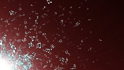 Flying Musical Notes Animation Rendering Background Stock Footage Video ...