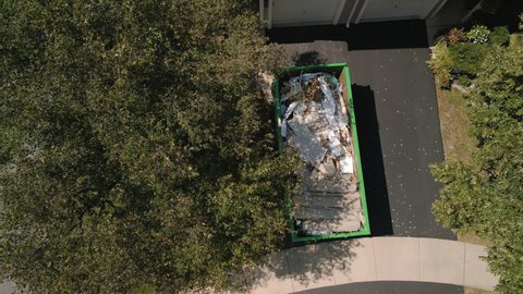 Aerial Shot Dumpster Full Garbage Home Stock Footage Video (100% ...