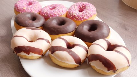 Donuts Variety Donuts 4k Stock Footage Video (100% Royalty-free ...