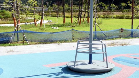 Small Merrygoround Spinning Round Newly Constructed Stock Footage Video ...