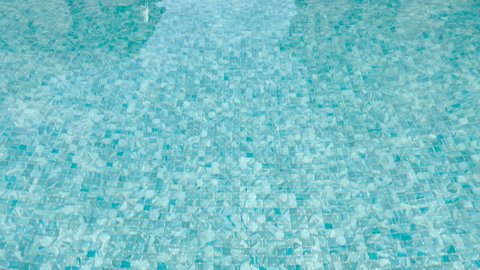 Blue Ceramic Tiles Bottom Swimming Pool Stock Footage Video (100% ...