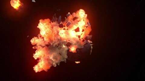 Moon Explodes Fire Magma Smoke Star Stock Footage Video (100% Royalty ...