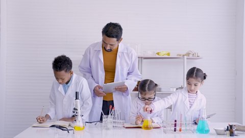 4k School Science Lab Children Learning Stock Footage Video (100% ...