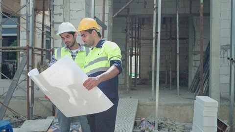Two Professional Male Civil Engineer Architect Stock Footage Video (100% Royalty-free ...