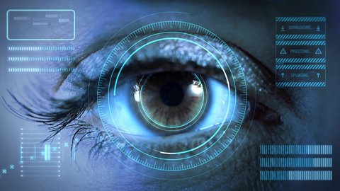 Futuristic Eye Hud Animation Monitor On Stock Footage Video (100% ...