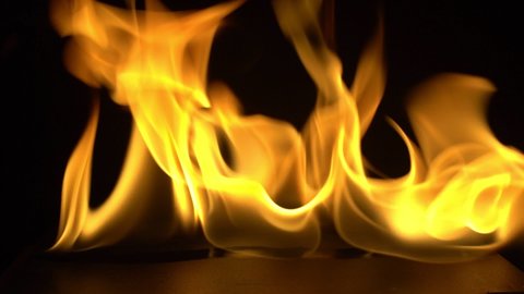 4k Flame Burning Isolated On Dark Stock Footage Video (100% Royalty ...