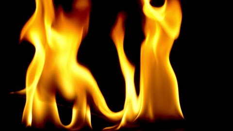 4k Flame Burning Isolated On Dark Stock Footage Video (100% Royalty ...