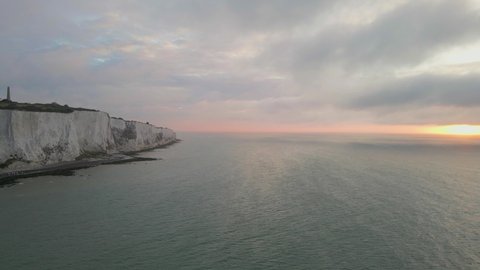 Panoramic Aerial View White Cliffs Dover Stock Footage Video (100% ...