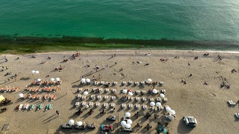 Beach Bar Aerial View 4k Stock Footage Video (100% Royalty-free ...