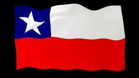 Chile Flag Waving Animated Black Background Stock Footage Video (100% ...