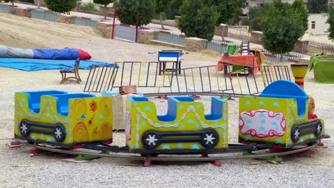 Railway Toy Train Rotating Amusement Park Stock Footage Video (100% ...