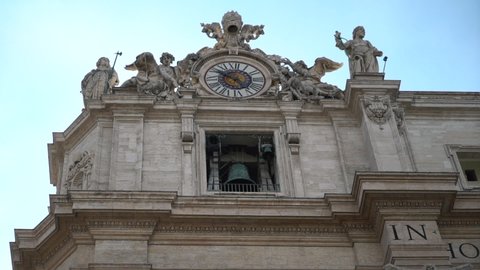 Closer Look Old Bell Tower Basilica Stock Footage Video (100% Royalty ...