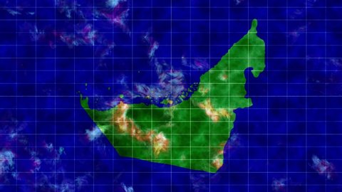 Uae Map Animated Background Uae Weather Stock Footage Video (100% ...