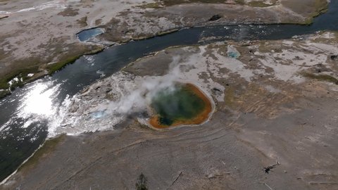 Geyser Eruption Castle Geyser Yellowstone National Stock Footage Video ...