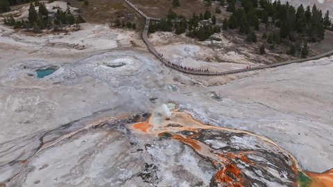 Geyser Eruption Castle Geyser Yellowstone National Stock Footage Video ...