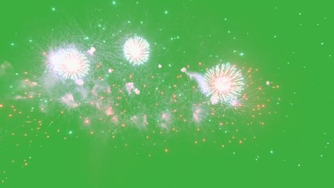 Abstract Firework On Green Chroma Key Stock Footage Video (100% Royalty ...