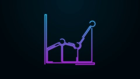 Glowing Neon Line Graph Schedule Chart Stock Footage Video (100% ...
