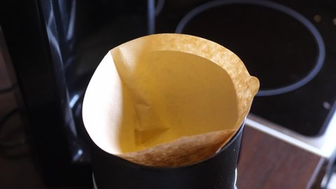 Pouring Coffee Into Filter Overflow Coffee Stock Footage Video (100% ...