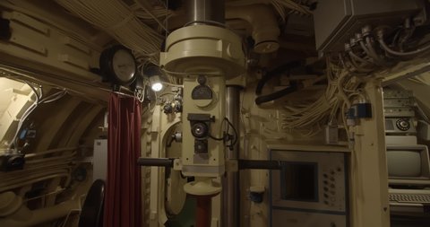 Submarine Periscope Interior Combat Submarine Compartment Stock Footage ...